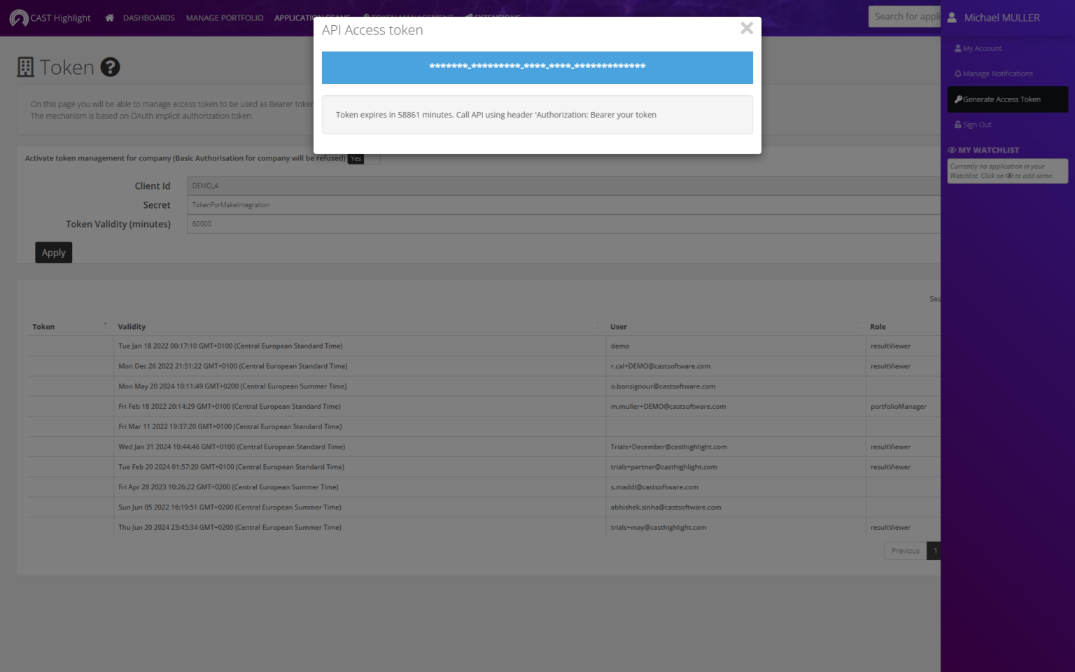 Feature Focus: API/CLI User Token Management - CAST Highlight