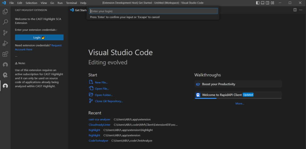 Installation instructions for the CAST Highlight SCA extension for ...